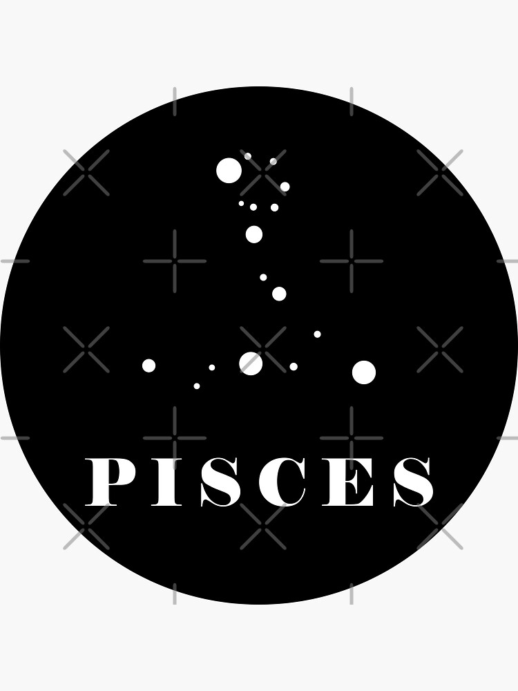 "Pisces Zodiac Sign White Text - Simple Series" Sticker for Sale by ...