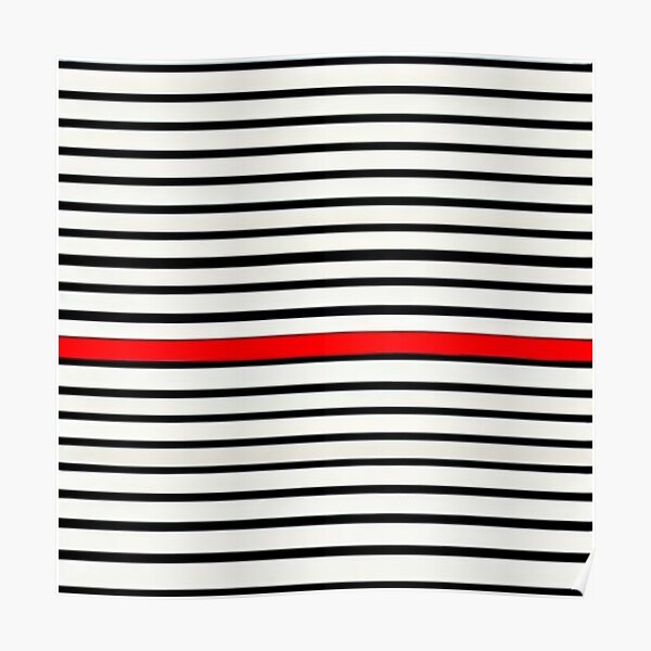"Red, Black and white line work " Poster for Sale by Shroomdoodle ...