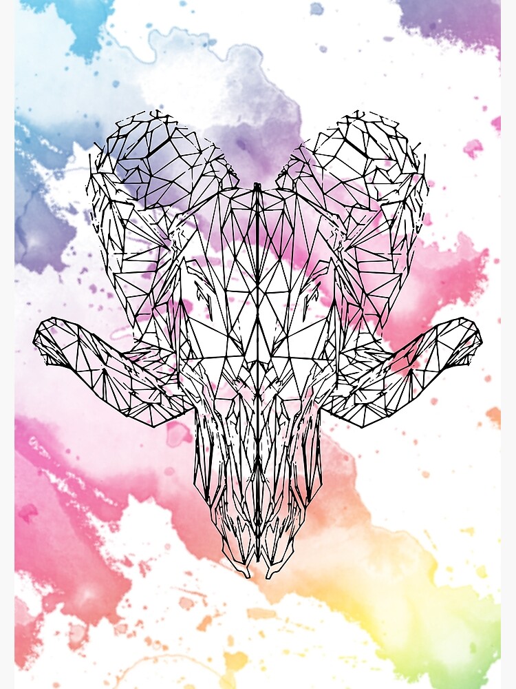 "Geometric Watercolour Ram Skull" Poster for Sale by Gabaline | Redbubble
