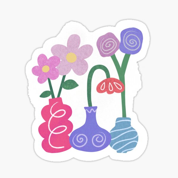 "flower and vases" Sticker for Sale by sofiaford | Redbubble