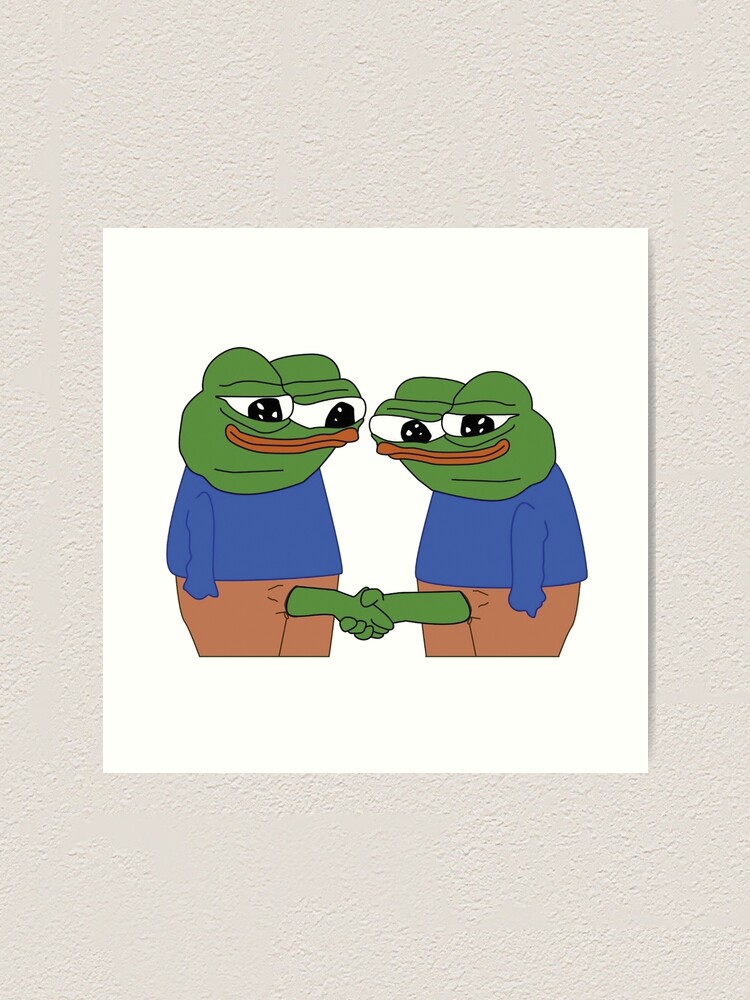 "Pepe the Frog - The Apu Handshake - meme" Art Print for Sale by ...