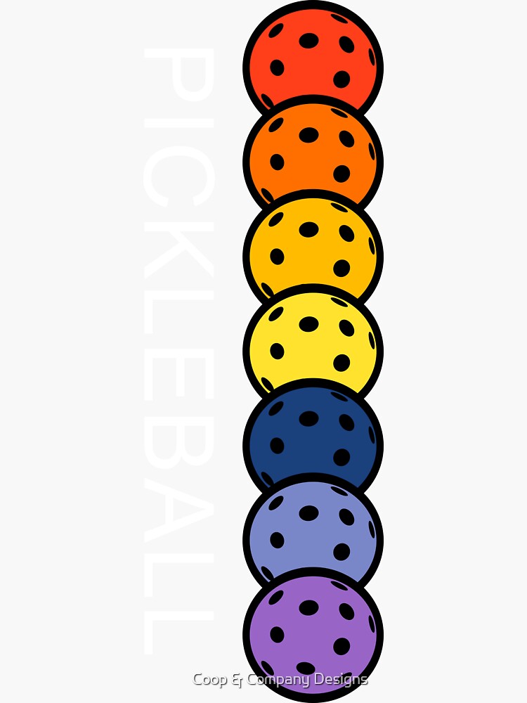 "Pickleball Vertical with Colorful Balls" Sticker for Sale by CCD2022 ...