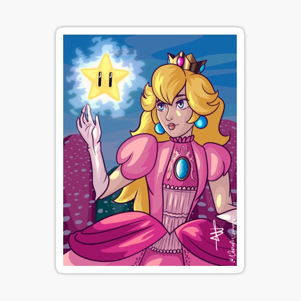 "Peach and Power Star" Sticker for Sale by NebulosityArts | Redbubble