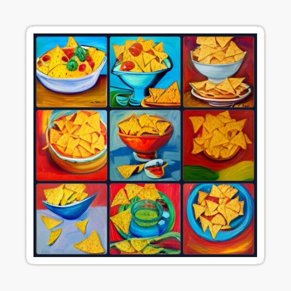 "Nachos Art" Sticker for Sale by CinderPress | Redbubble