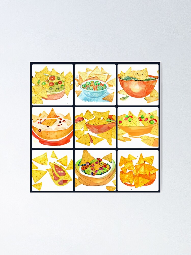 "Nachos Art" Poster for Sale by CinderPress | Redbubble