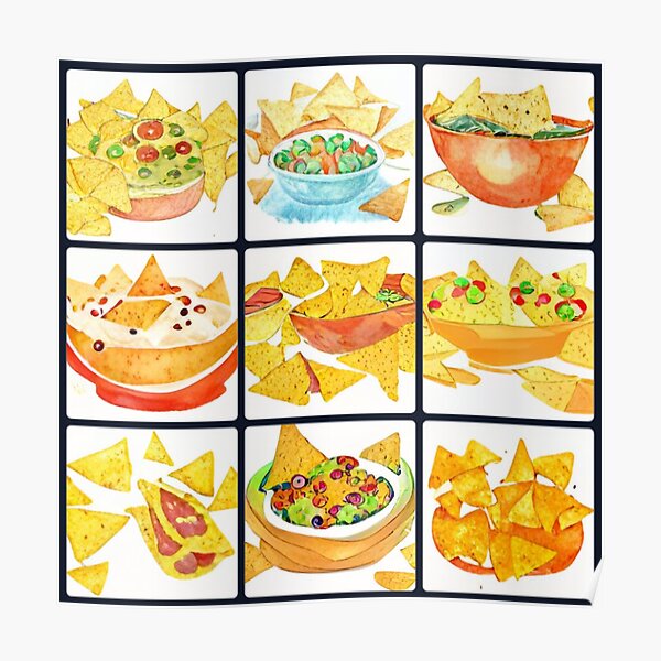 "Nachos Art" Poster for Sale by CinderPress | Redbubble