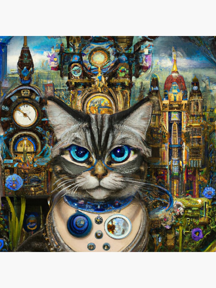 "Akanah Dyer the cat has found the hidden city" Sticker for Sale by ...