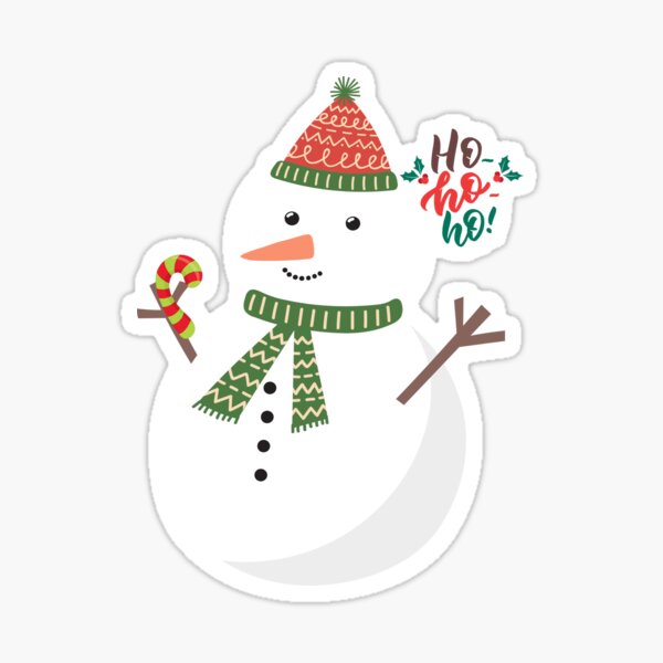 "HoHo snowman" Sticker for Sale by ArtLili | Redbubble