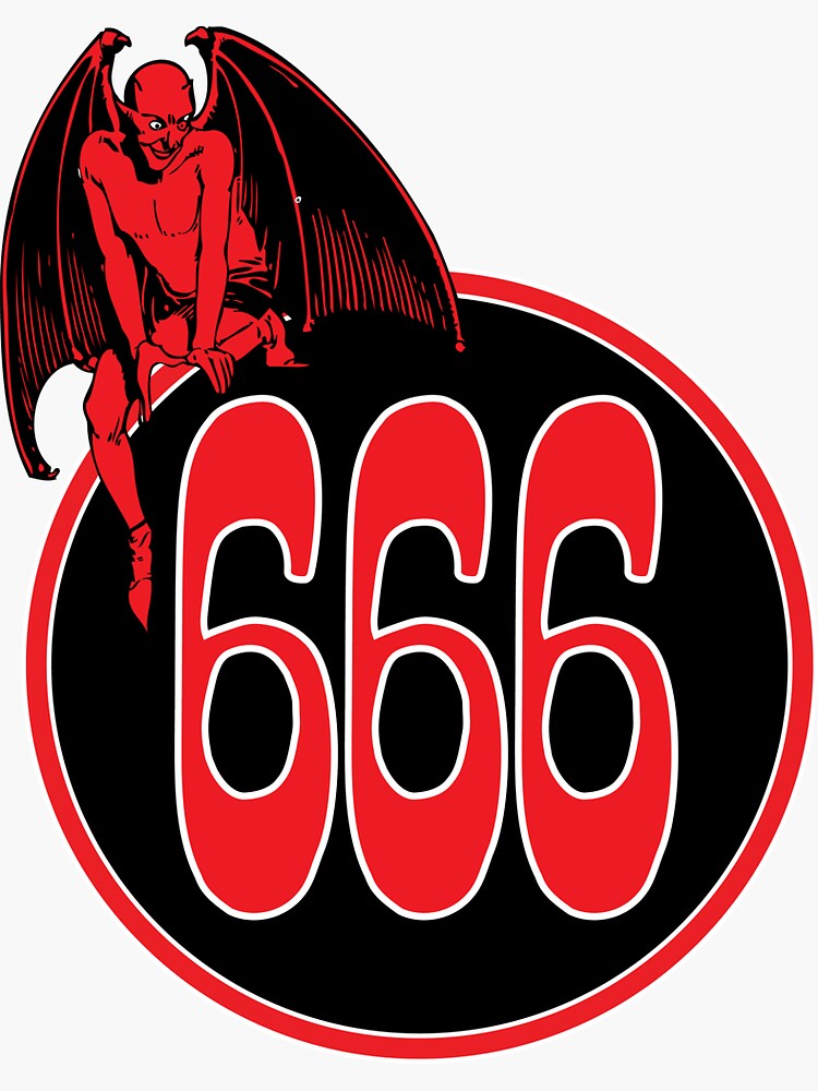 "666 Satan Racing Number - Cool Funny Helmet Motorcycle Or Car Bumper ...
