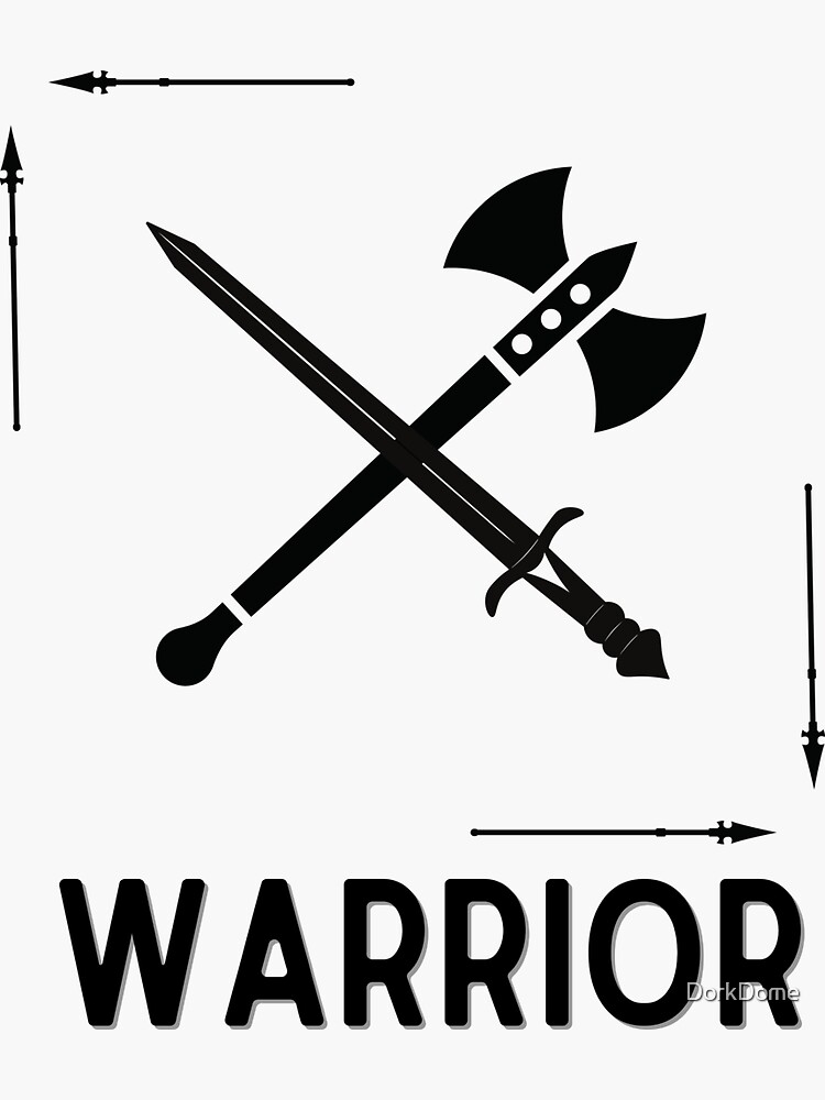 "Warrior Dungeons and Dragons Roleplaying - Gamer" Sticker for Sale by ...
