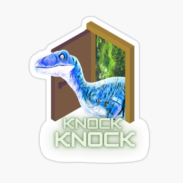 "Velociraptor Knock Knock" Sticker for Sale by Vast-Designs | Redbubble