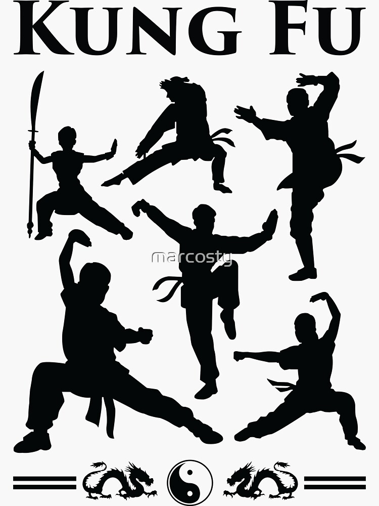 "Kung Fu" Sticker for Sale by marcosty | Redbubble