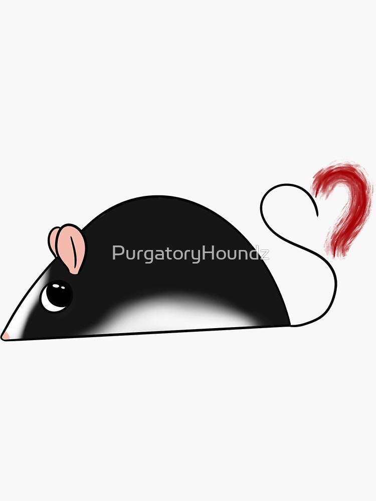 "Black and White Heart Rat" Sticker for Sale by PurgatoryHoundz | Redbubble