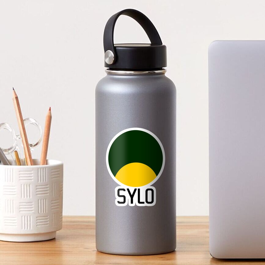 "Red Background SYLO logo" Sticker for Sale by DCgreenhaven | Redbubble