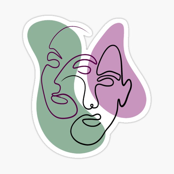 "Line Face" Sticker for Sale by corneliahill | Redbubble
