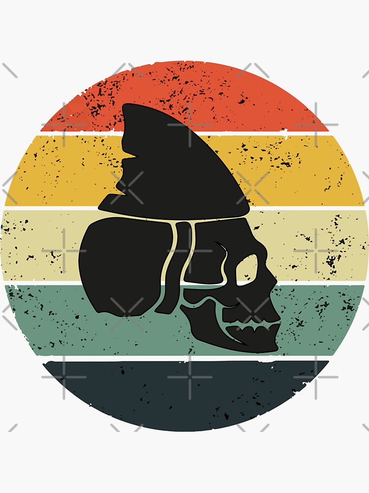 "Head skeleton Wearing Shark Fin " Sticker for Sale by RaihaneART ...