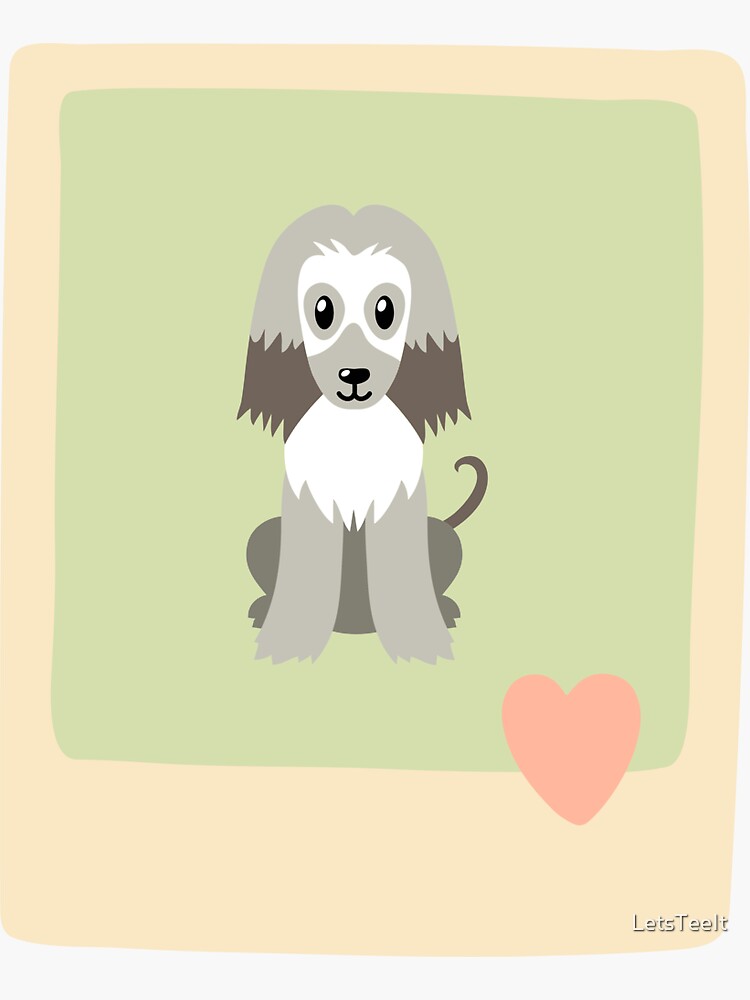 "Dog Lover I Love Afghan Hound Doggo Animation" Sticker for Sale by ...