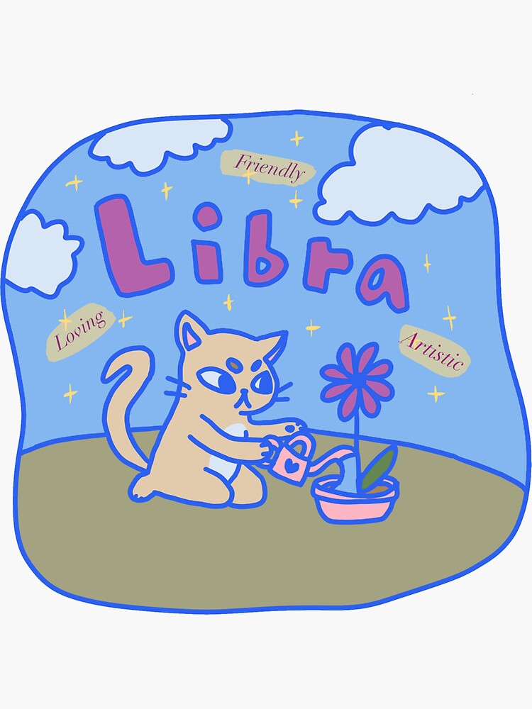 "Libra cat" Sticker for Sale by heyurcutee | Redbubble