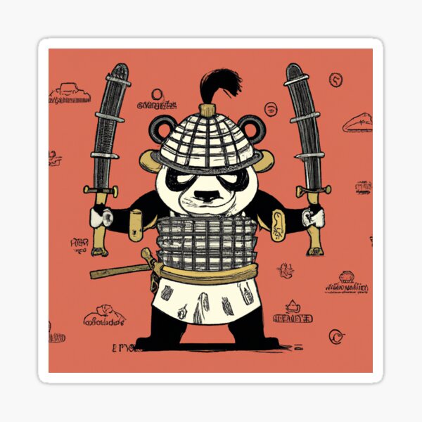 "Cute samurai panda" Sticker for Sale by Inalternativ | Redbubble