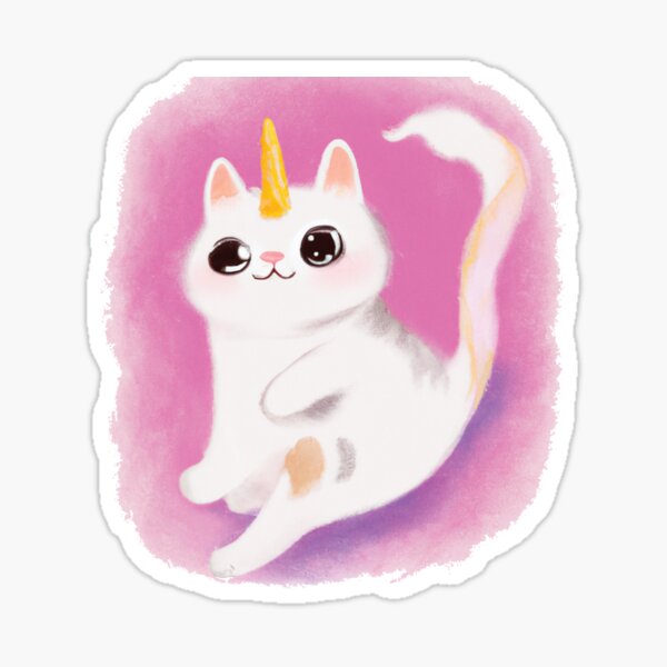 "Cute Unicorn Cat" Sticker for Sale by Marco-world | Redbubble