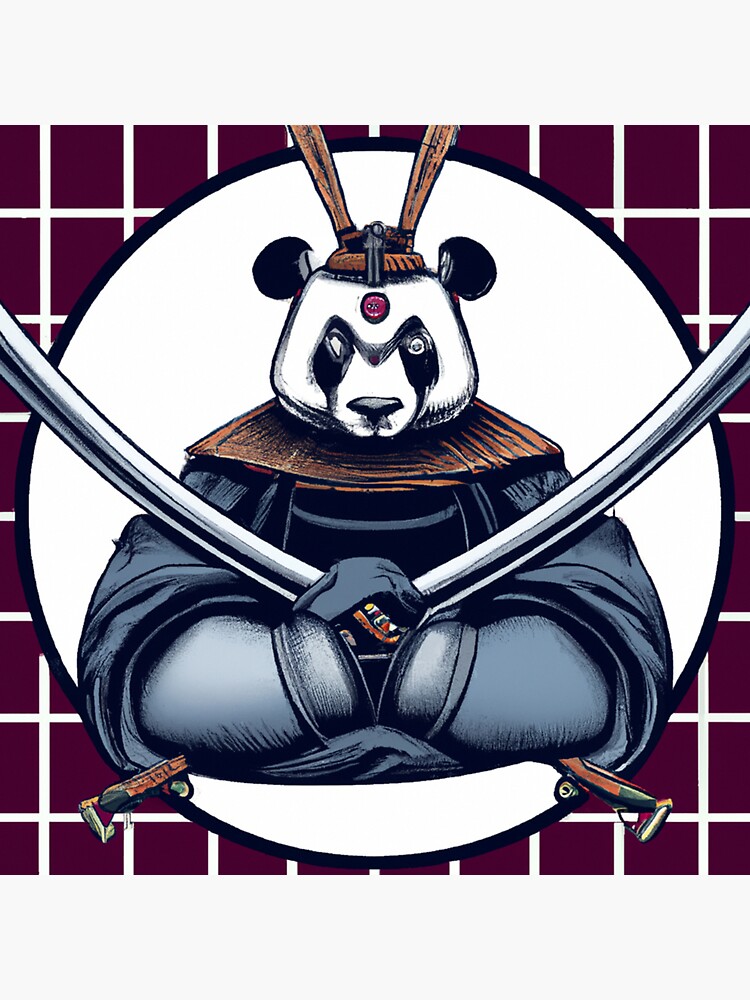 "Samurai panda logo" Sticker for Sale by Inalternativ | Redbubble