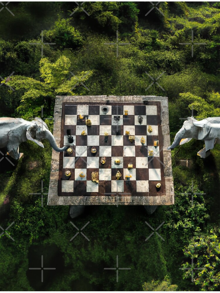 "Smart Elephants Playing Chess in the Jungle" Sticker for Sale by dalle ...