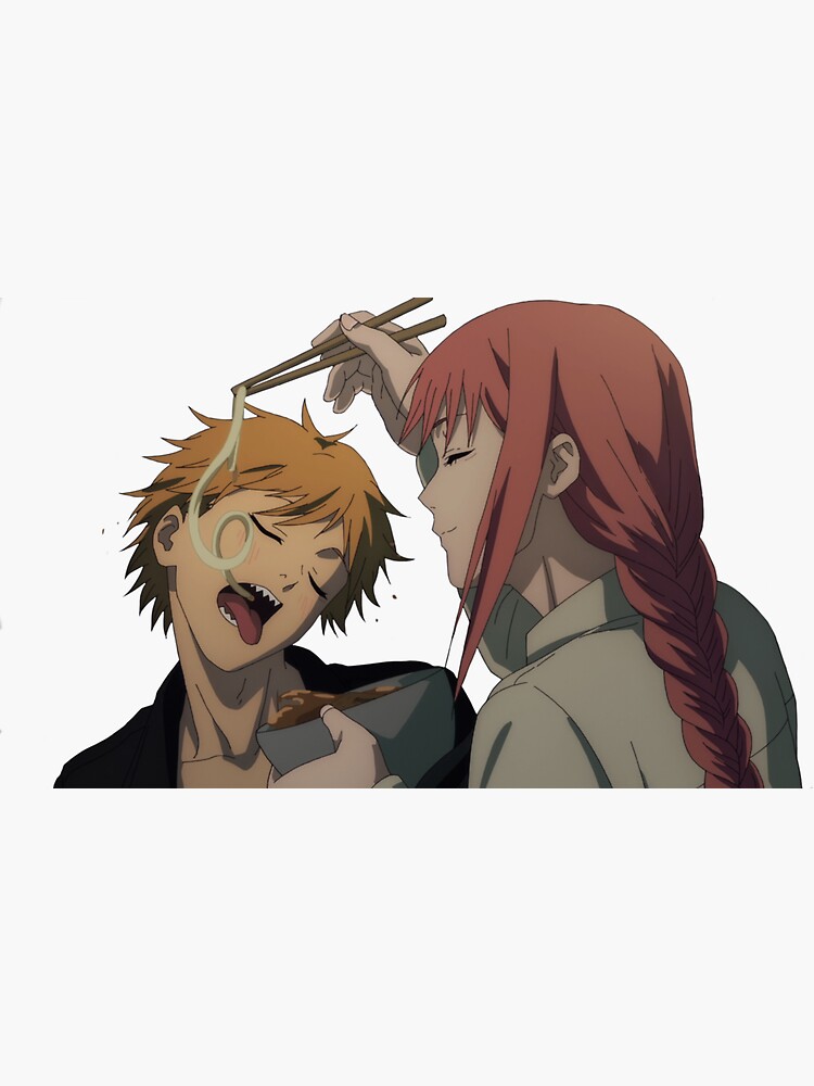 "makima feeding denji " Sticker for Sale by ratbabyy | Redbubble