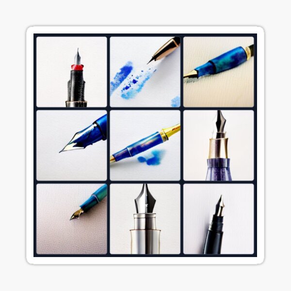 "Fountain Pen Art" Sticker for Sale by CinderPress | Redbubble