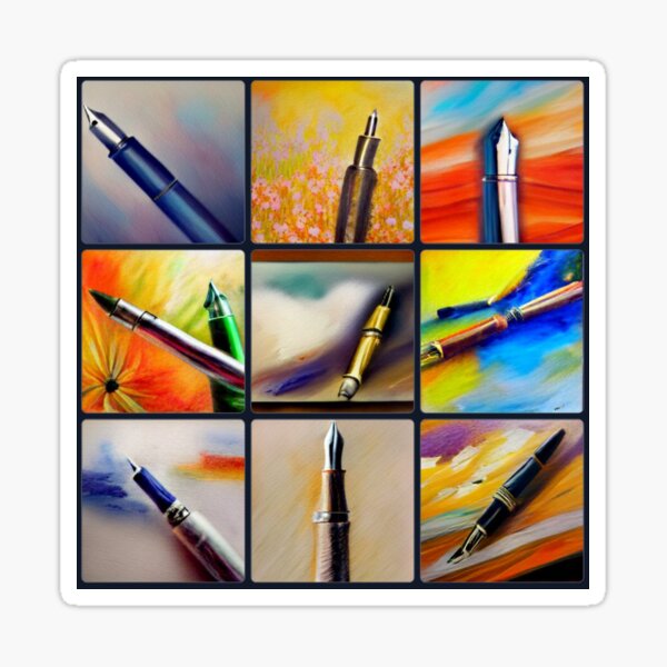 "Fountain Pen Art" Sticker for Sale by CinderPress | Redbubble