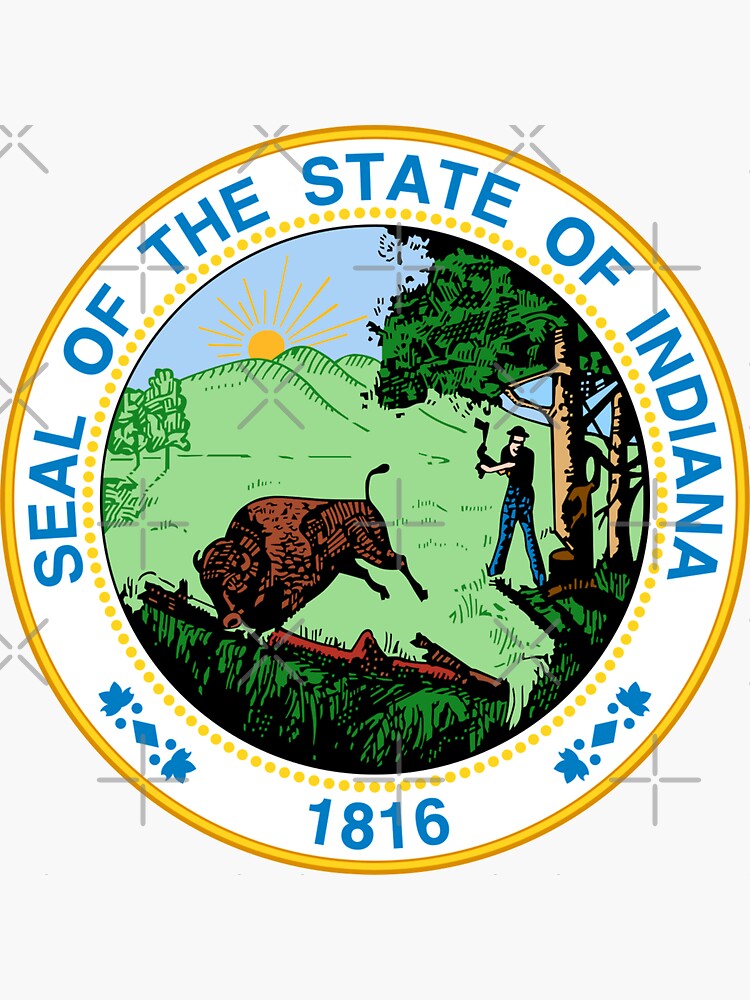 "Indiana Coat of Arms" Sticker for Sale by Aleksander37 | Redbubble
