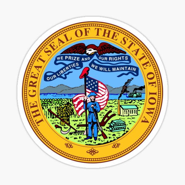 "Iowa Coat of Arms" Sticker for Sale by Aleksander37 | Redbubble