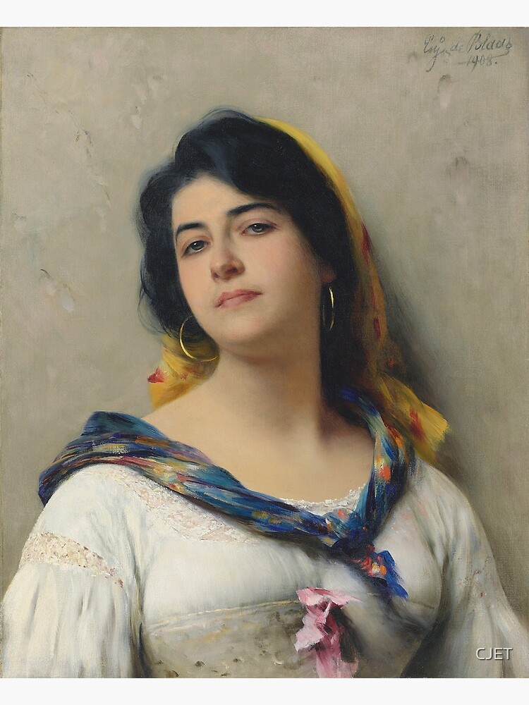 "A Young Beauty | Eugen von Blaas | 1908 Italian Art" Poster for Sale ...