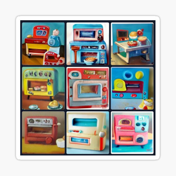 "Easy-bake Oven Art" Sticker for Sale by CinderPress | Redbubble