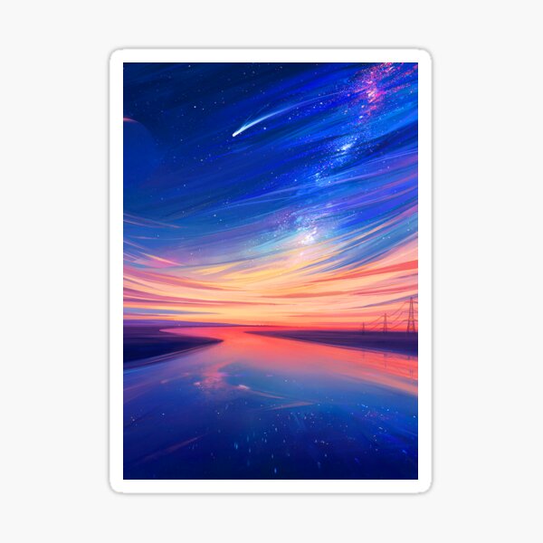 "sky landscape digital art by : landscapehaven" Sticker for Sale by ...