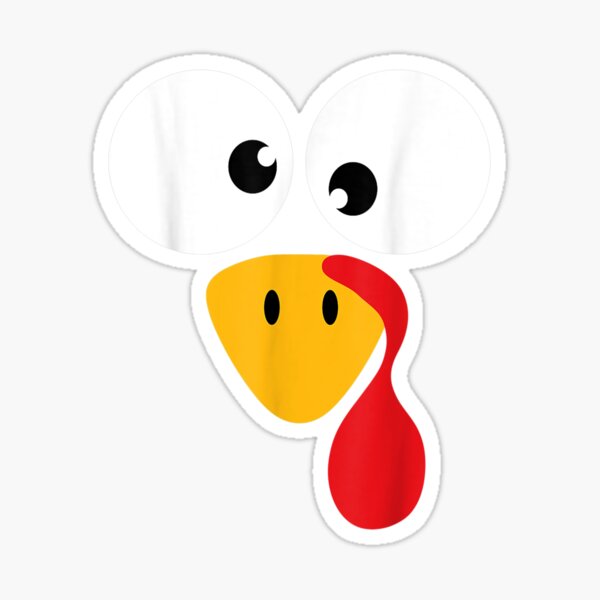 "Funny turkey face for thanksgiving family costume" Sticker for Sale by ...