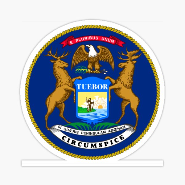 "Michigan Coat of Arms" Sticker for Sale by Aleksander37 | Redbubble
