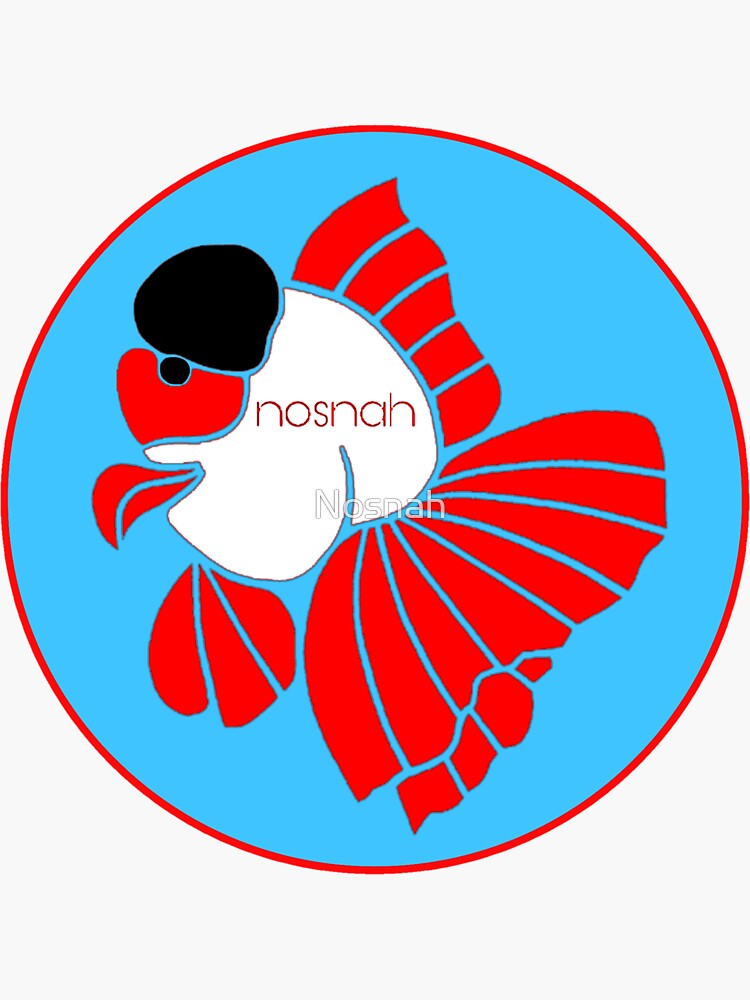 "Tri Color Oranda Goldfish Logo F2" Sticker for Sale by Nosnah | Redbubble