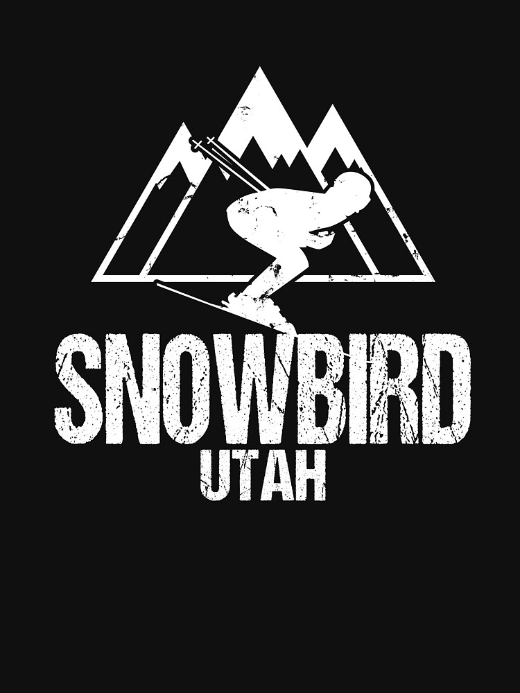 "Snowbird Utah Skiing Retro Distressed" T-shirt by TrevelyanPrints ...