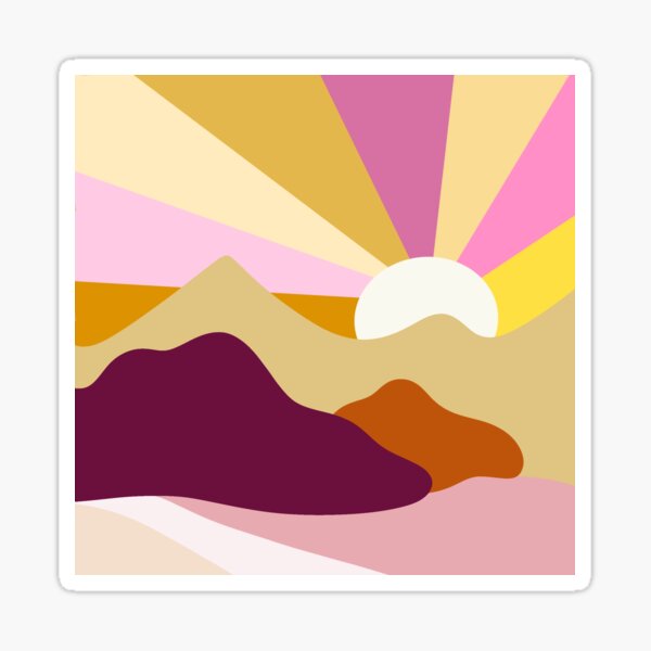 "Artsy Sunset Landscape " Sticker for Sale by corneliahill | Redbubble