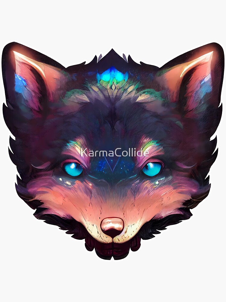 "Fantasy Wolf Head" Sticker for Sale by KarmaCollide | Redbubble