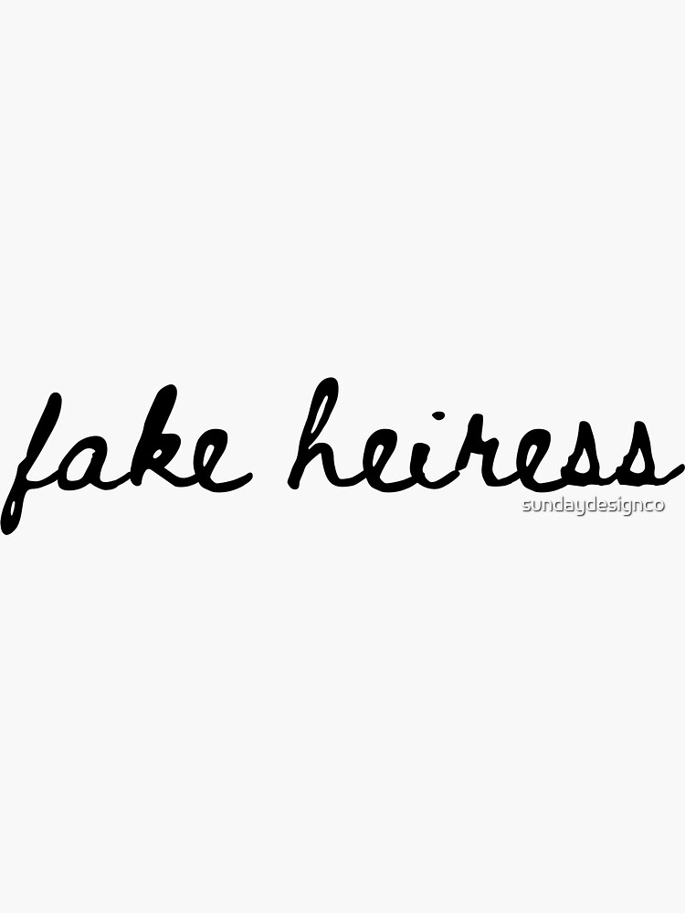 "Fake Heiress Script Font" Sticker for Sale by sundaydesignco | Redbubble