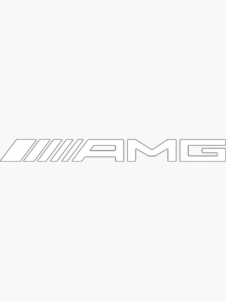 "white amg logo" Sticker for Sale by Heacockelse | Redbubble