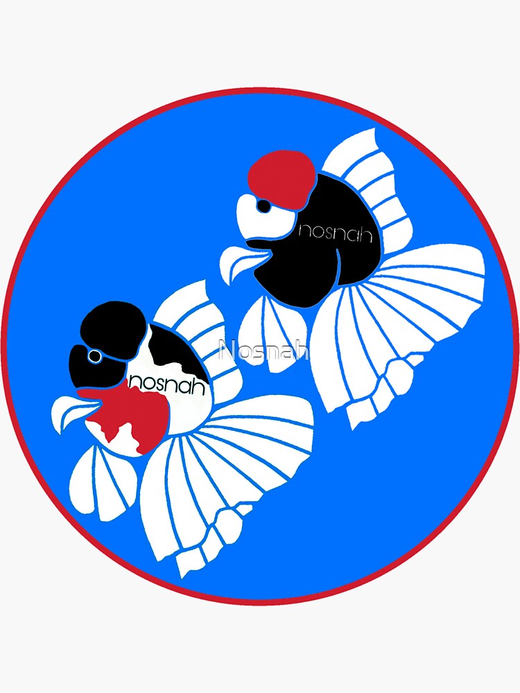 "Tri Color Oranda Goldfish Logo F4" Sticker for Sale by Nosnah | Redbubble