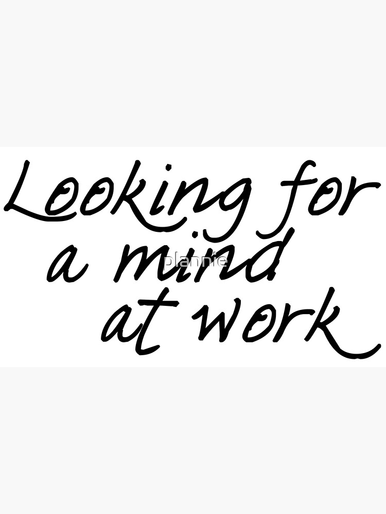 "Mind at Work (black letters)" Poster for Sale by plannie | Redbubble