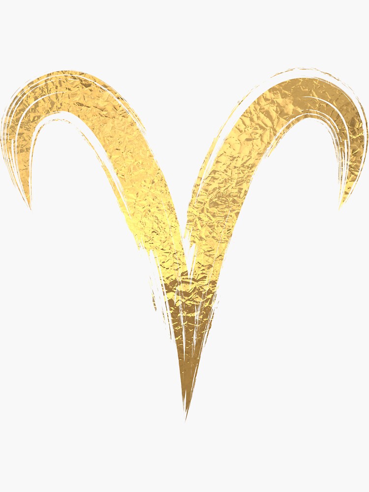 "Aries Zodiac sign in Gold " Sticker for Sale by Celestial111333 ...
