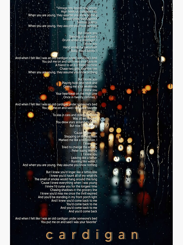 "Cardigan Taylor Swift Folklore Mounted" Sticker for Sale by WandRossa ...