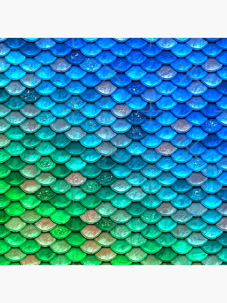 Póster «Escamas de Sirena de Sparkle Faux Glitter verdes y azules» de ...