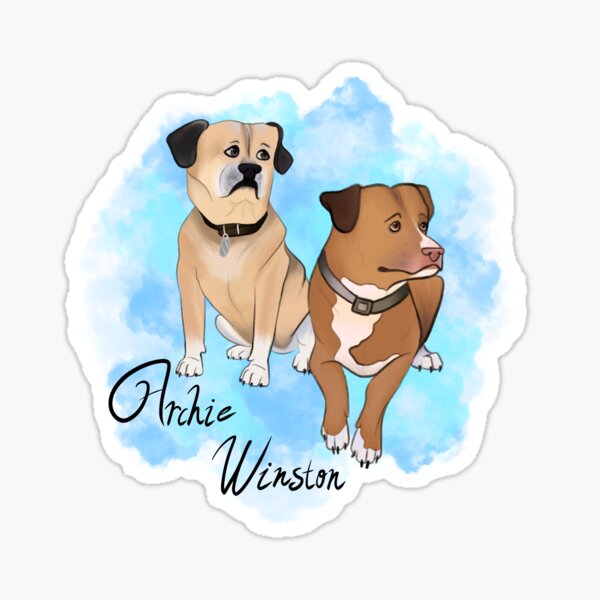 "Archie and Winston" Sticker for Sale by chaosartroom | Redbubble