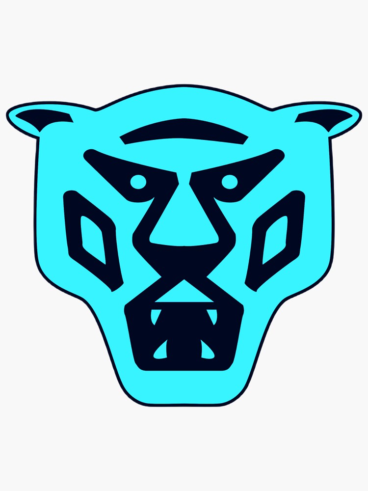 "Turquoise Silhouette of an Angry Tiger" Sticker for Sale by Dven ...