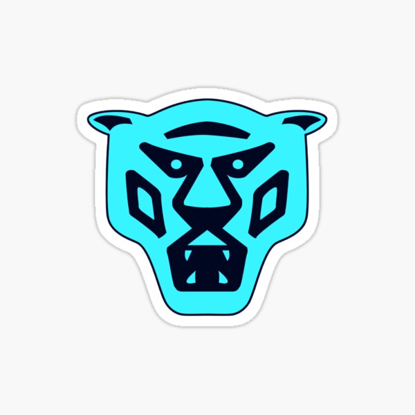 "Turquoise Silhouette of an Angry Tiger" Sticker for Sale by Dven ...